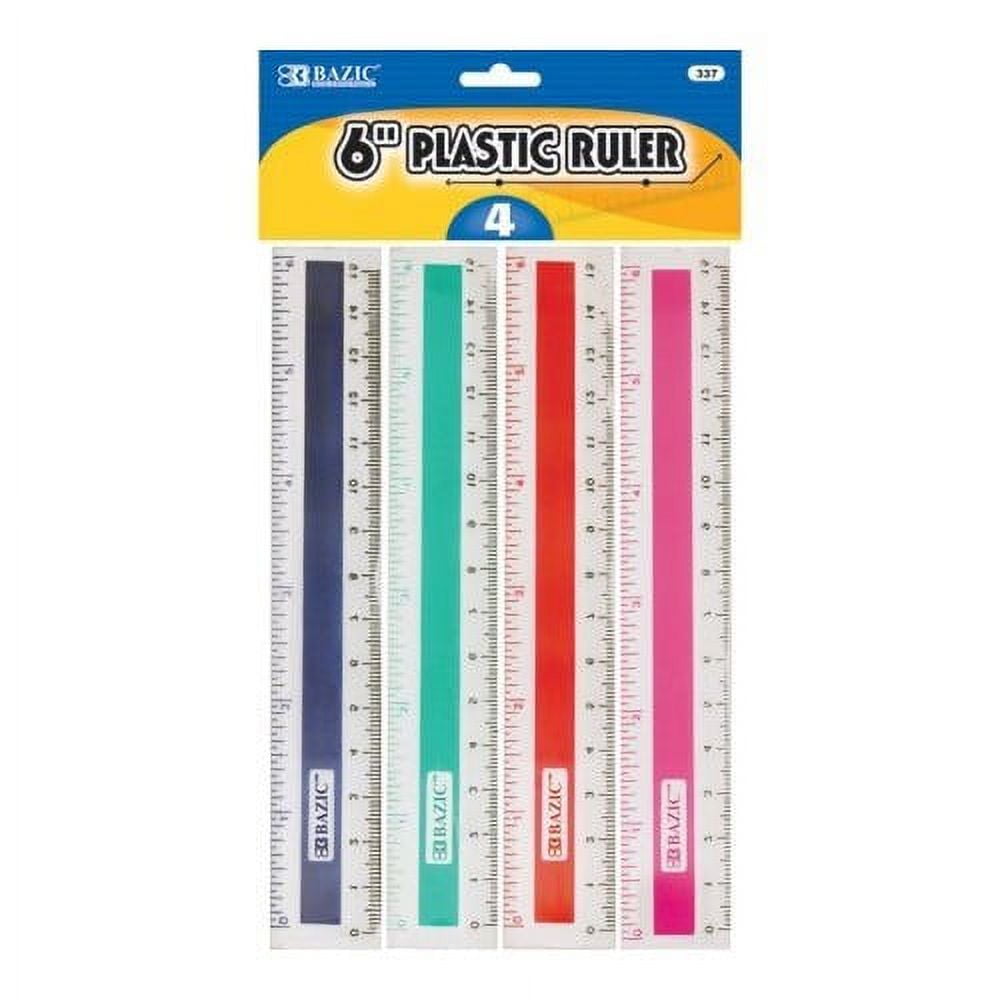 Bazic 6" (15cm) Plastic Ruler - 4/Pack(Pack of 24 ) - Walmart.com