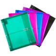 BAZIC Poly Envelope Binder Pocket Folder, 3 Hole Punched, Clear Letter ...