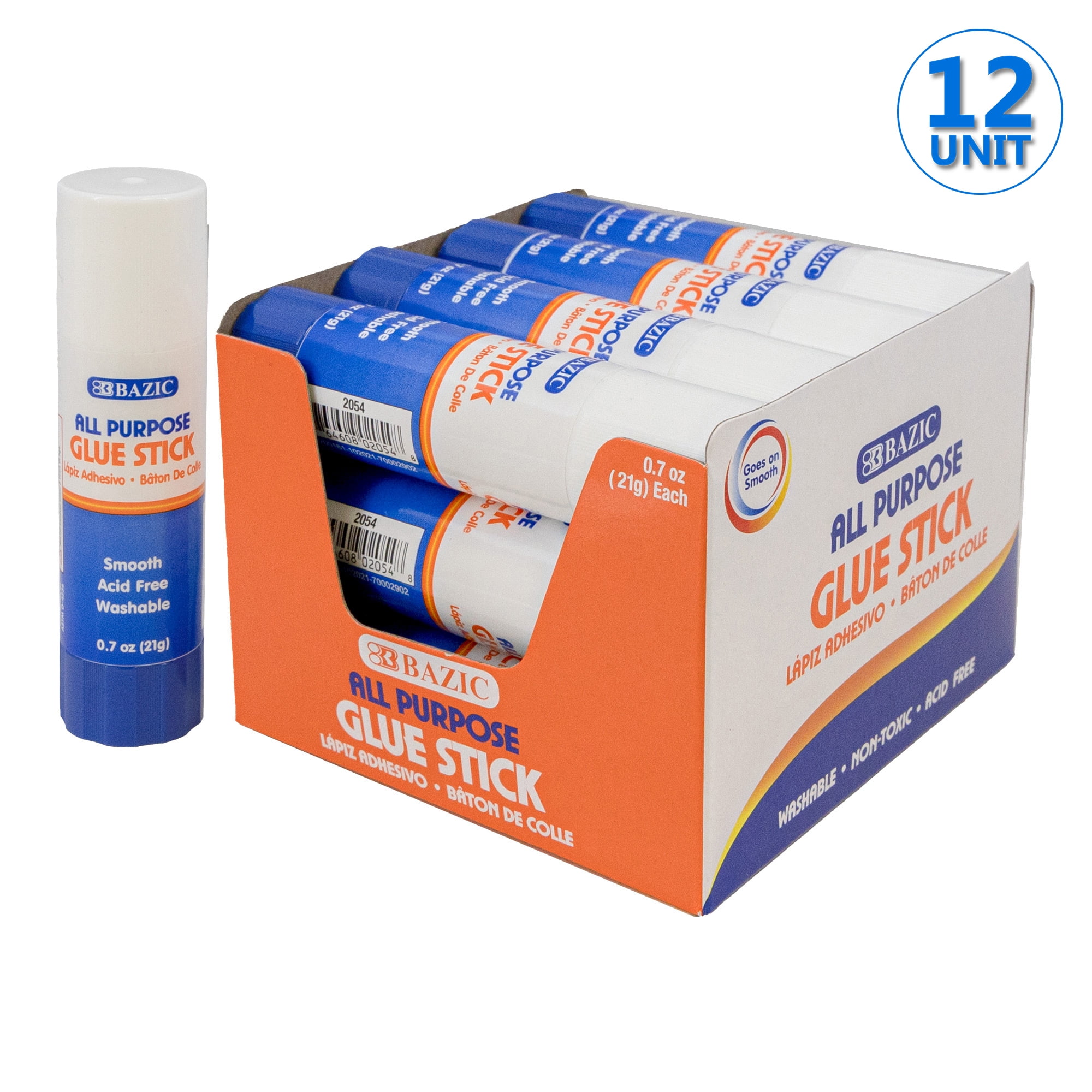 BAZIC Premium Glue Stick 21g/0.7 Oz, Acid Free, Glue Sticks, Total 12 ...