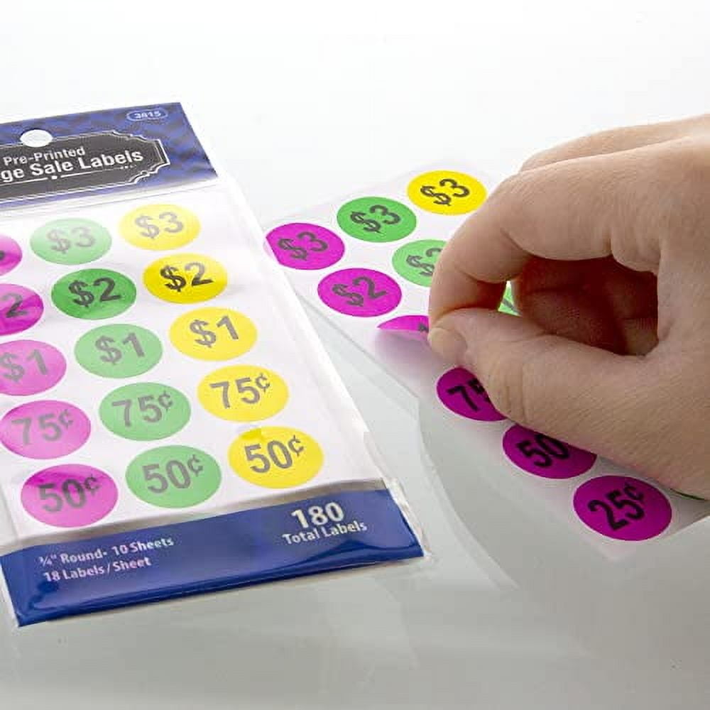 BAZIC Price Label for Garage, Pre Printed Doller Price Tag, Self ...
