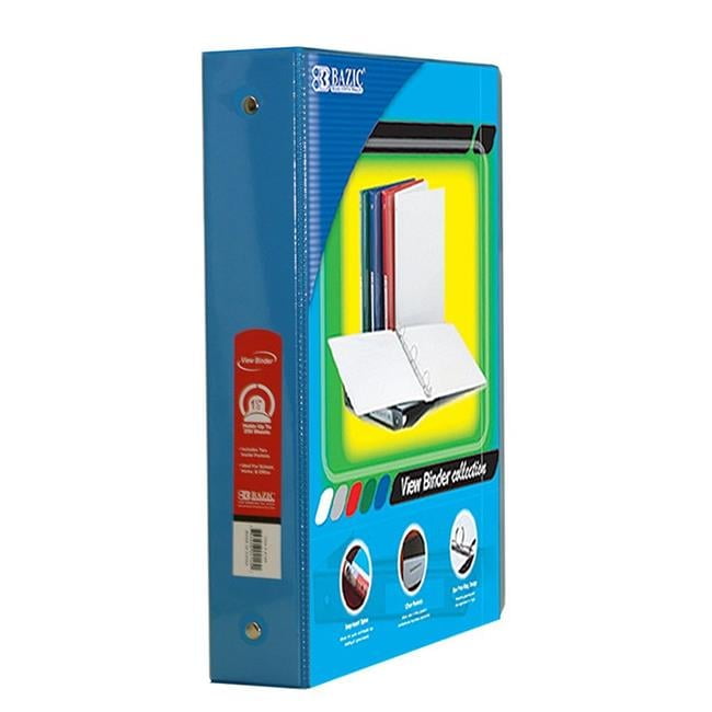 Bazic 1 1/2" 3-Ring View Binders Cyan 6/Pack (BAZ4145-6) - Walmart.com