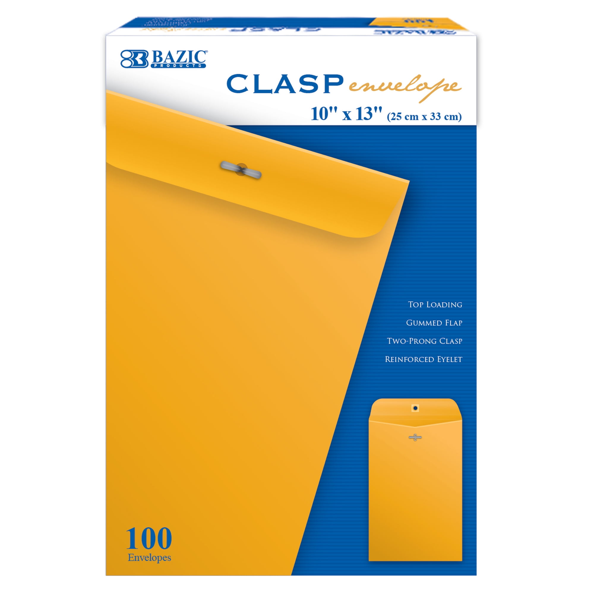 BAZIC 10" X 13" Clasp Envelope (100/Box) - Walmart.com