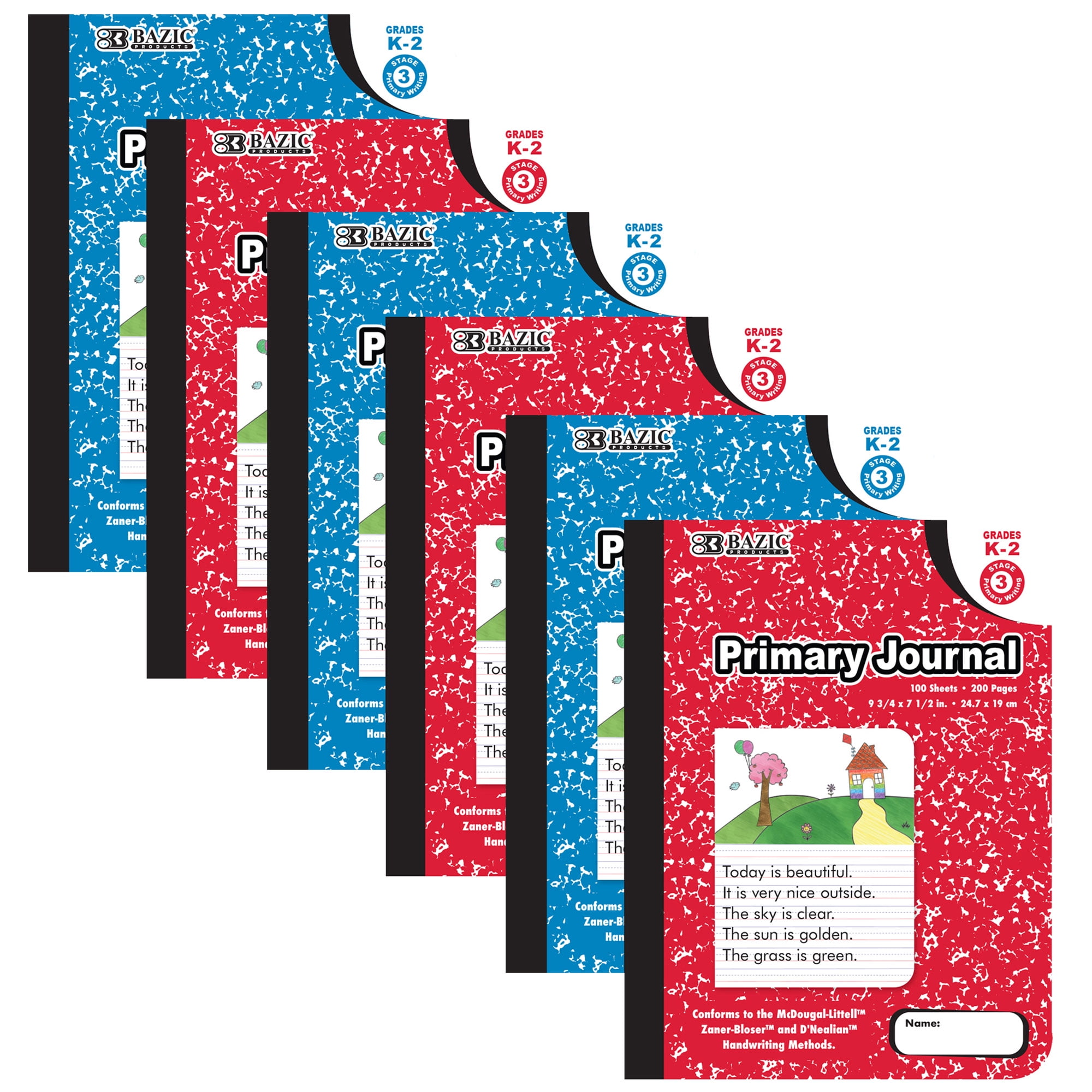 BAZIC Primary Journal Composition Book, 100-Sheet, Picture Ruled, 6 ...