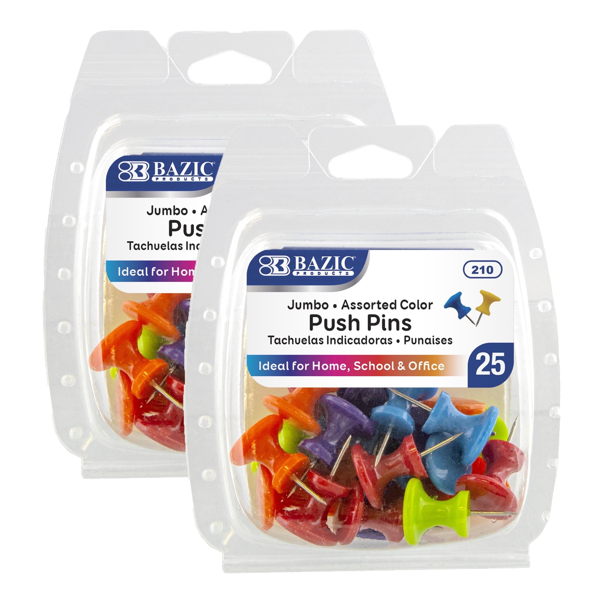 BAZIC Giant Colored Large Thumb Tacks, Jumbo Plastic Head, Assorted ...