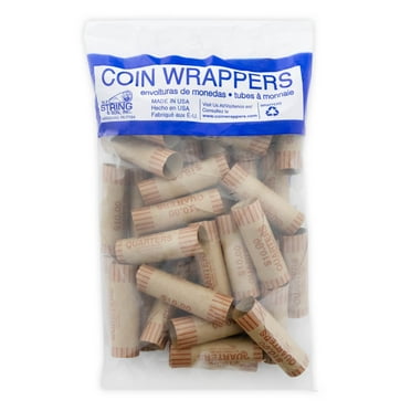 L LIKED 150 Assorted Flat Striped Coin Wrappers & 4 Coin Sorters Tubes ...