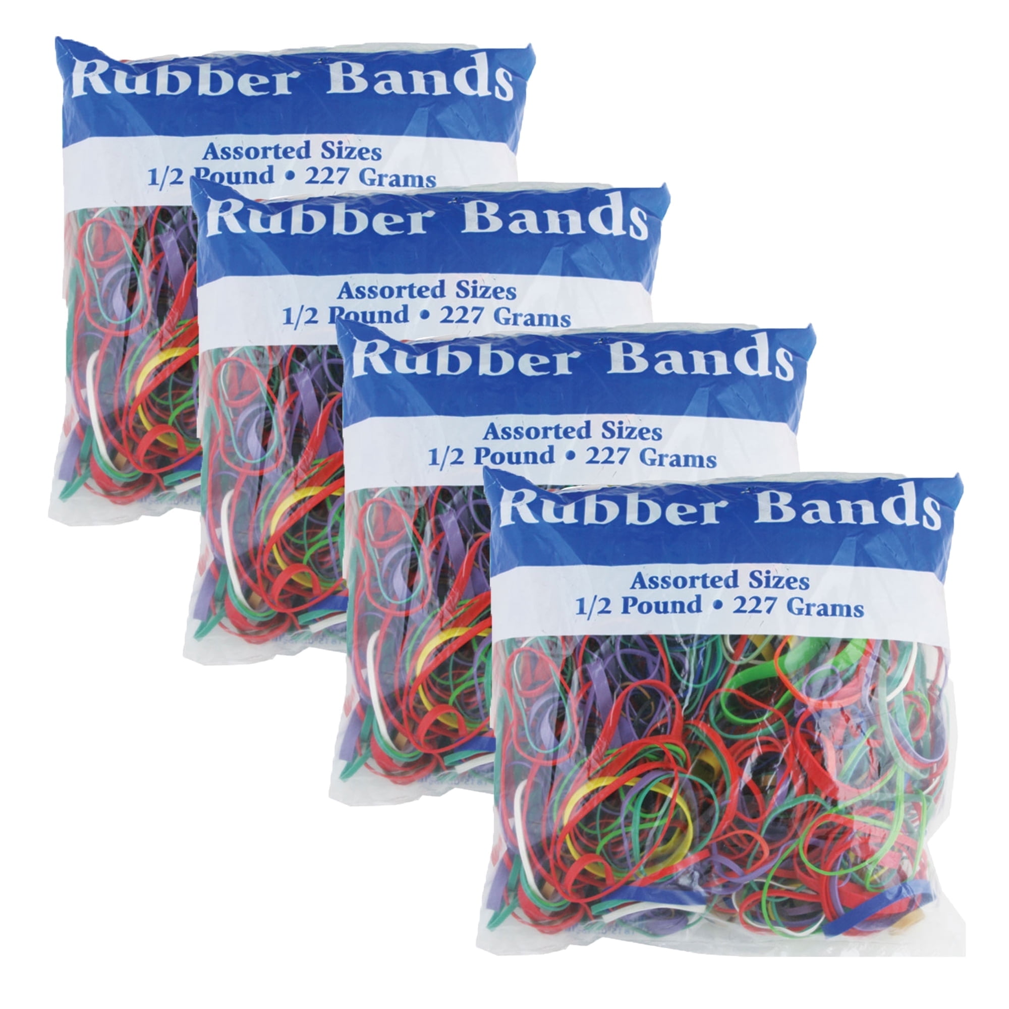 BAZIC Rubber Bands, Assorted Size 1/2 Lbs., Colors Sizes May Vary, 4 ...