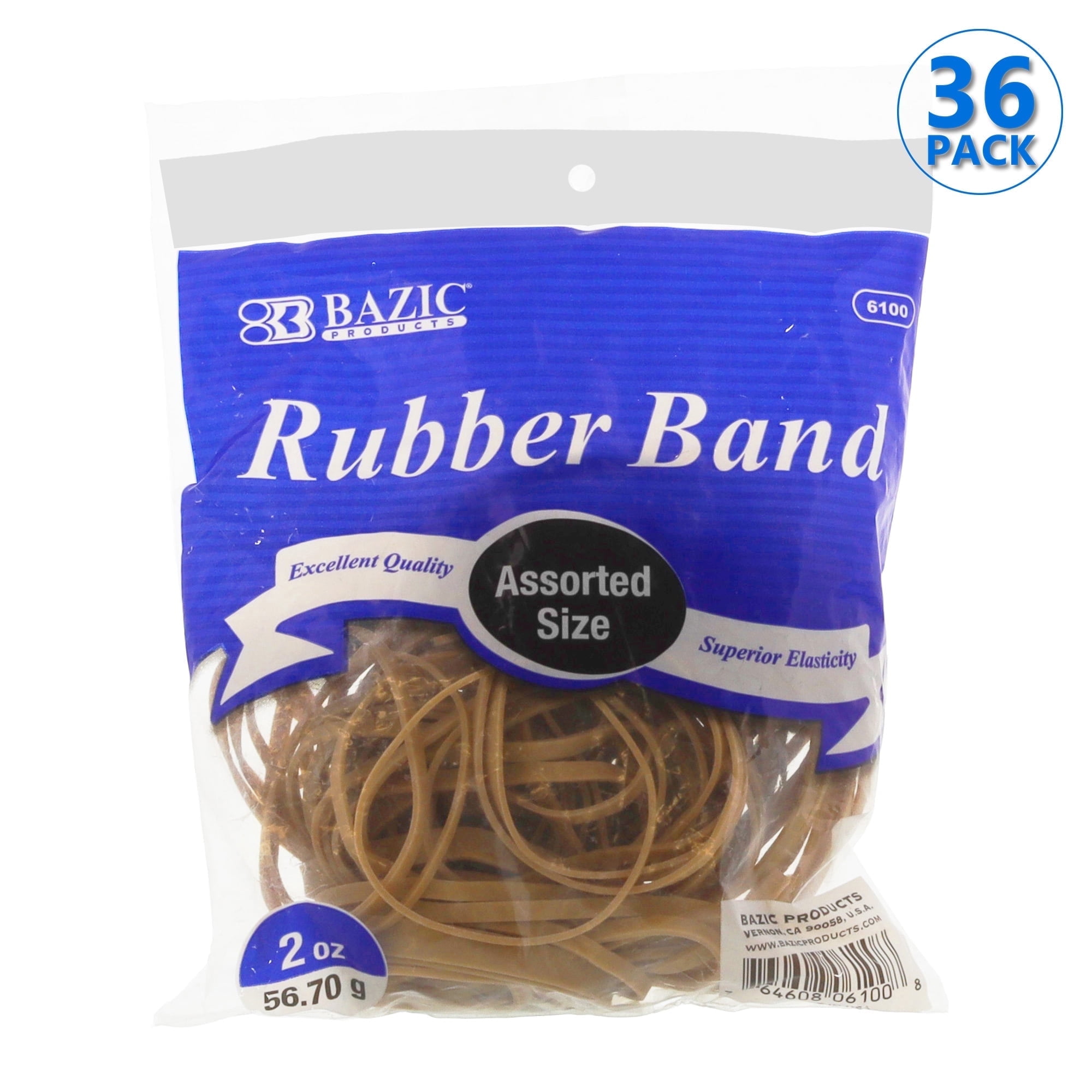 BAZIC Rubber Bands, Assorted Size 2 Oz./ 56.70 g, Made in USA, 36-Pack ...