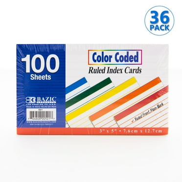 Mead Half Size Ruled Color Index Cards - Walmart.com