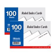 3x5 Lined Index Cards with Ring Binder Holder and Dividers, 100 Ruled ...
