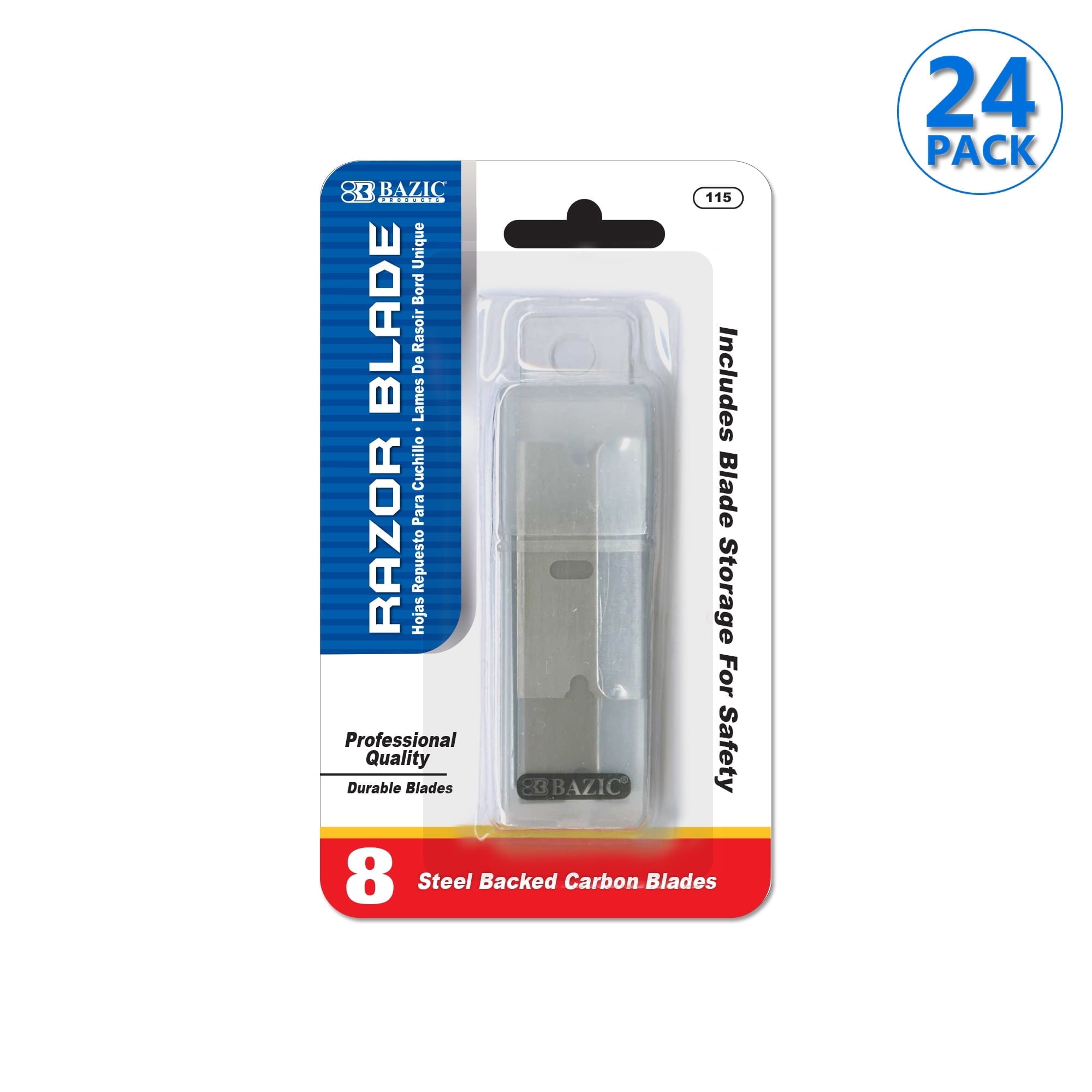 BAZIC Single Edge Razor Blades, Safety Straight Edge Razors (8/Pack ...