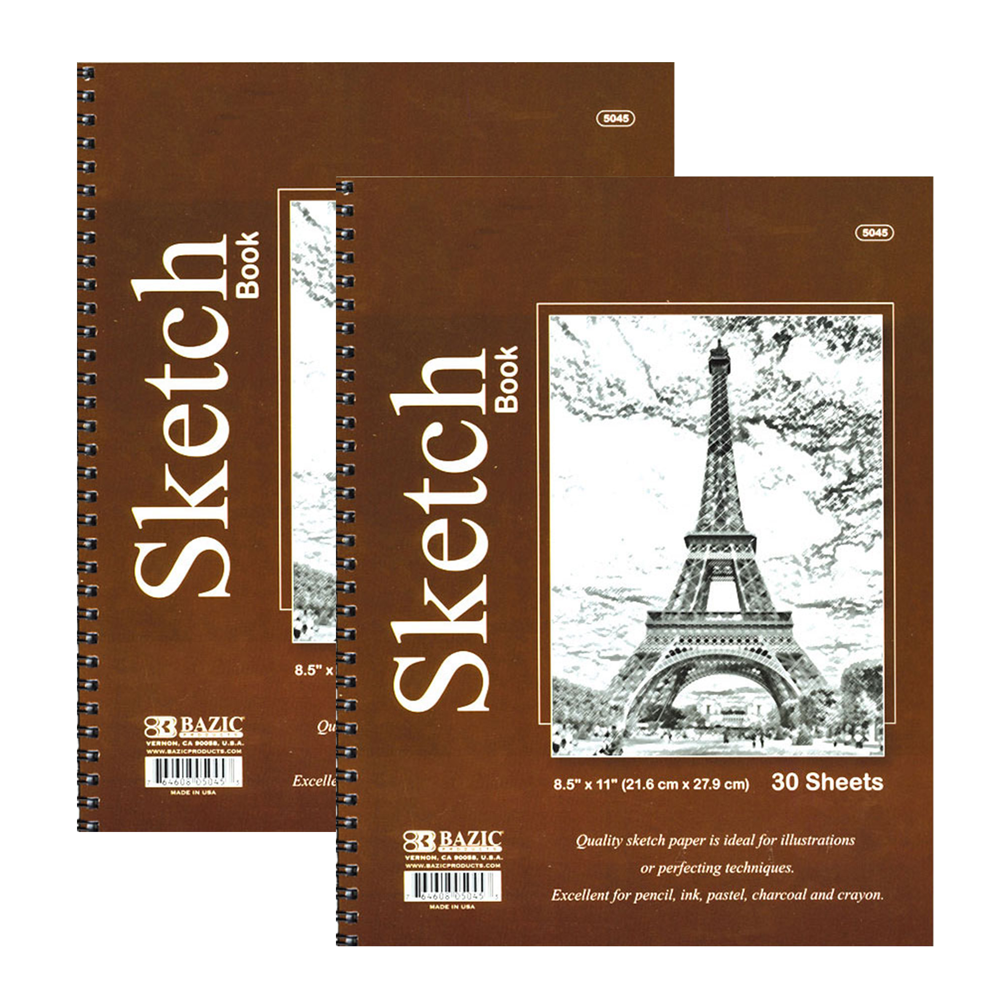 BAZIC Sketch Book 30 Ct. 8.5" X 11" Spiral Side Sketchbook Drawing Pads ...