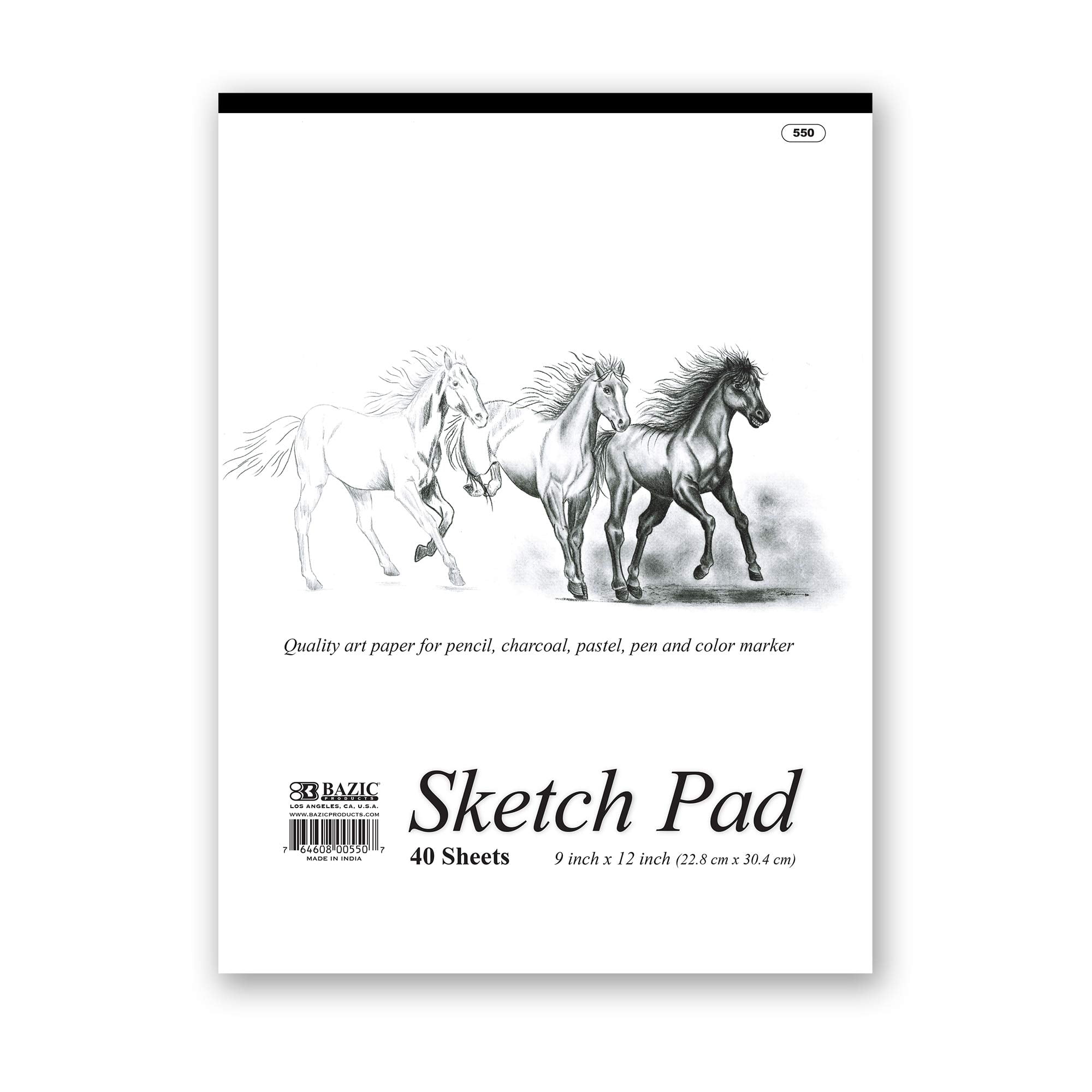 BAZIC Sketch Pad 40 Sheet 9"x12" White Sketchbook Drawing Pads, 1-Pack ...