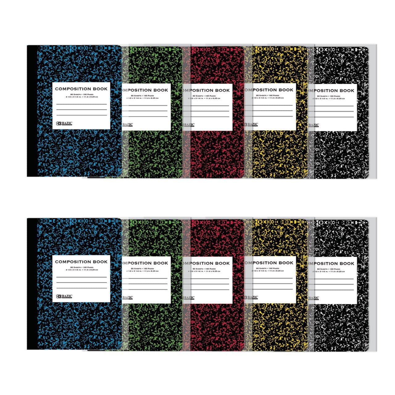 BAZIC Small Marble Composition Book, 4.5"x3.25" Memo Size 80 Sheets ...