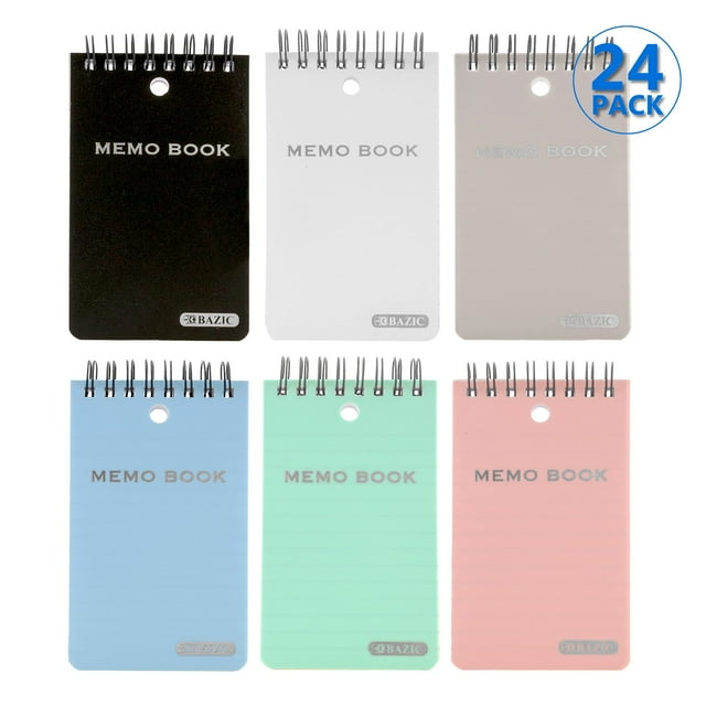 "BAZIC Mini Lined Paper Pack, Bulk Notes, Small Notebook Memo Book, 3 ...