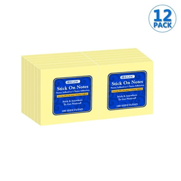 Highland 6549 Self-Stick Notes, 3 X 3, Yellow (100-Sheet, 12/Pack ...
