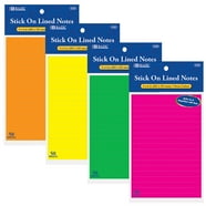 BAZIC Sticky Notes 3x3 Lined Assorted Color, (120 Sheets/Pack), 2-Pack ...