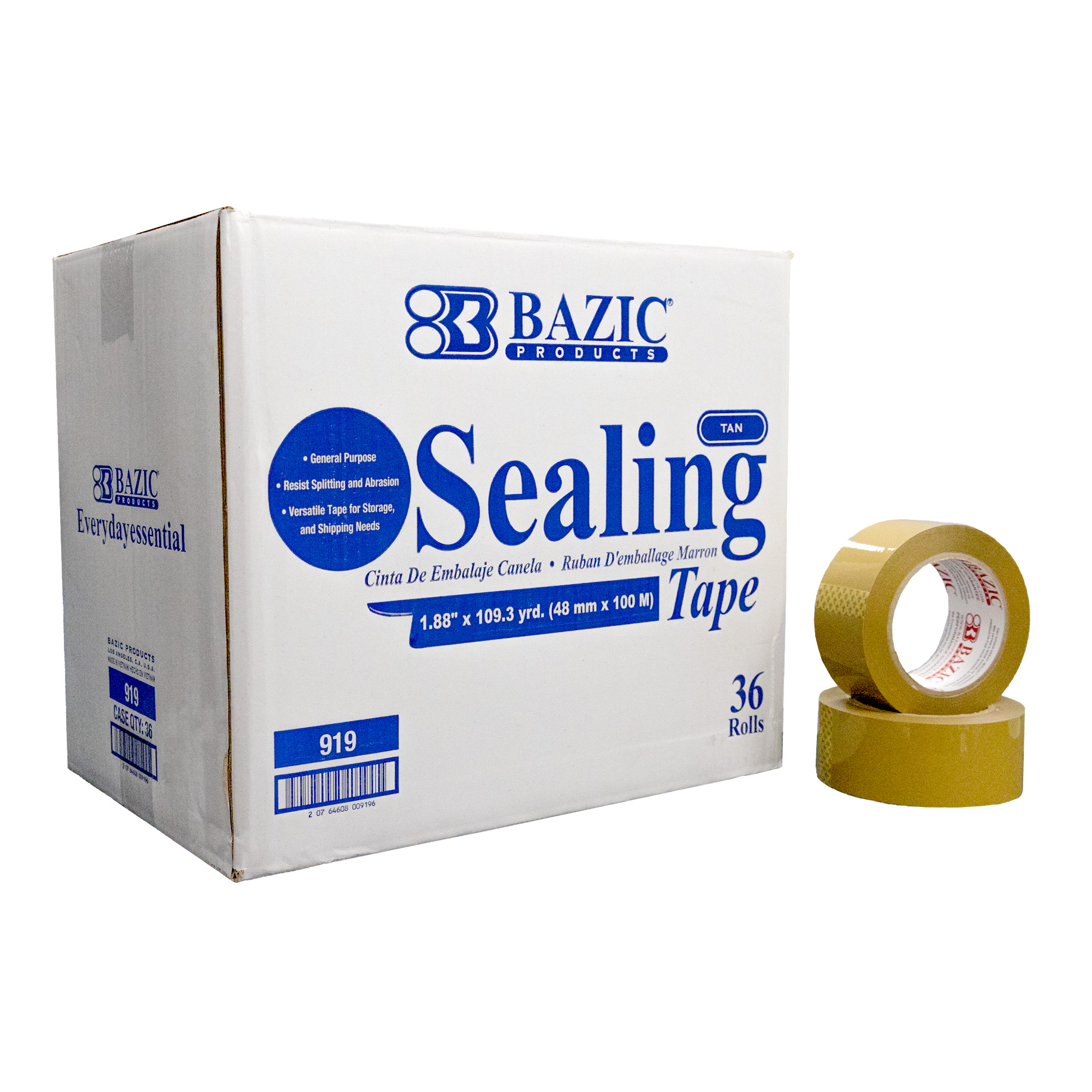 BAZIC Tan Heavy Duty Packing Tape 1.88" x 109.3 Yards, Industrial ...