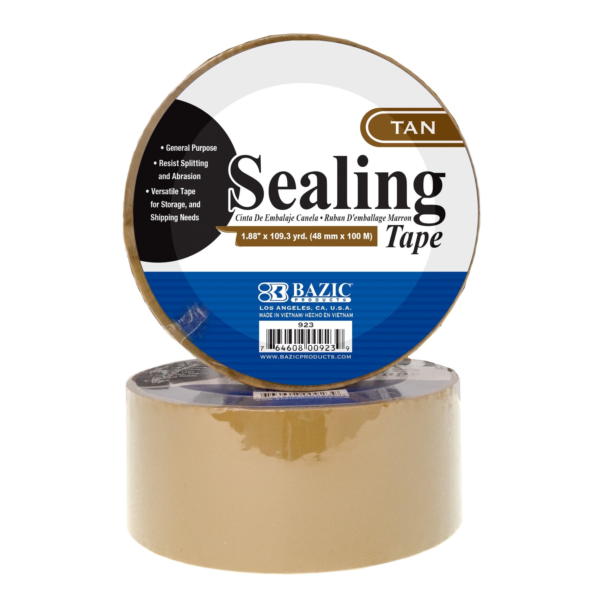 BAZIC Tan Packaging Tape Packing Tape 1.88"x109.3 Yards, 1-Pack ...