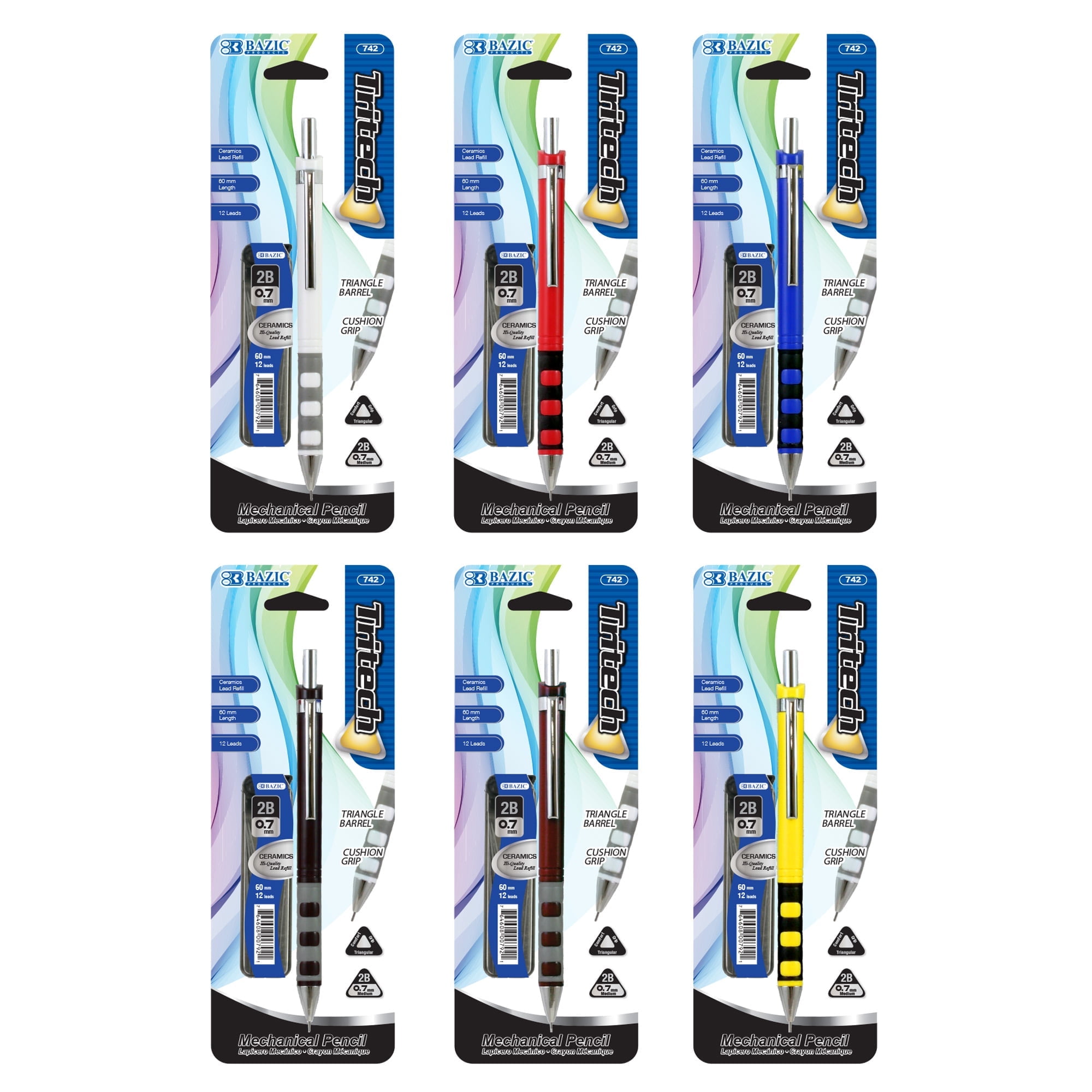 BAZIC Tritech 0.7 mm Mechanical Pencil w/ Ceramics High-Quality Lead ...