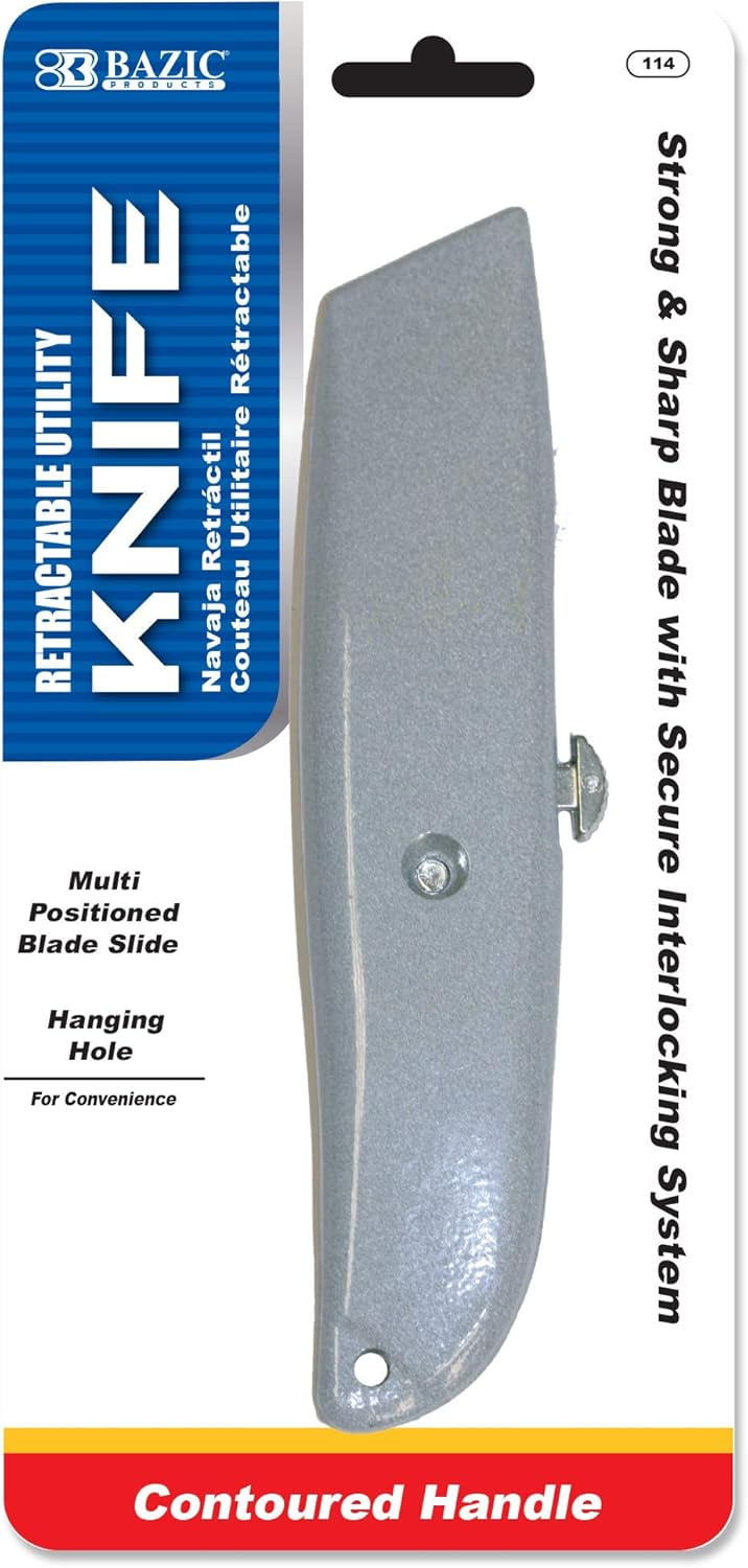 BAZIC Utility Knife Box Cutter, Multipurpose Heavy Duty Retractable ...