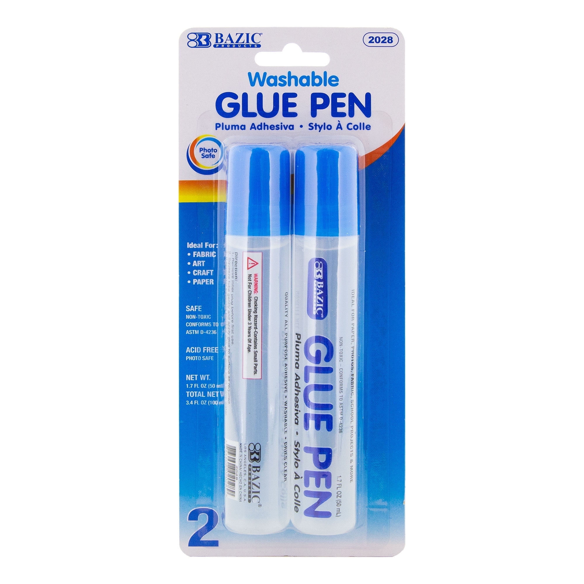 BAZIC Washable Glue Pen 1.7 Oz. (50 mL), Liquid Clear Glues Bond ...