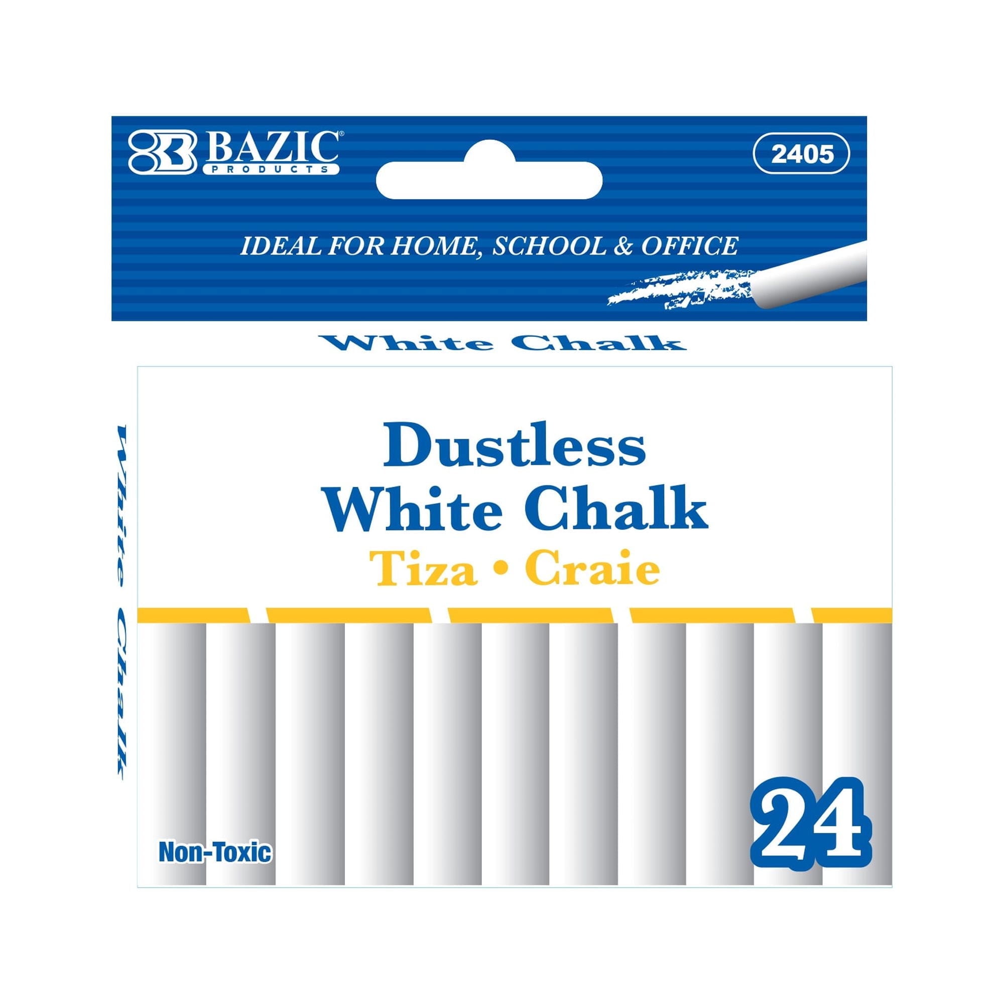 BAZIC White School Board Chalk, Standard Size for Blackboard ...