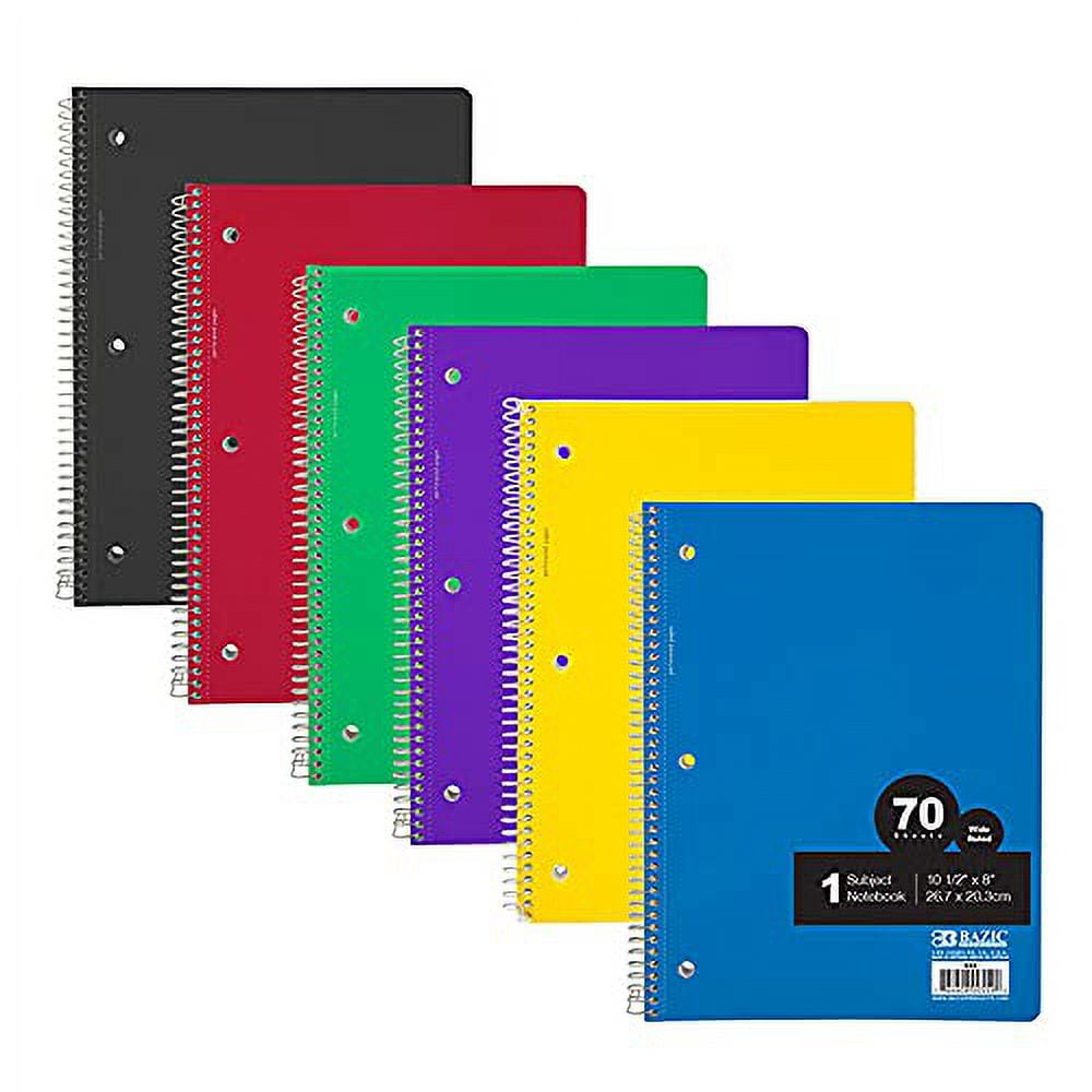 Bazic Wide Rule 70 Ct. 1-Subject Spiral Notebook Case Pack 24 - Walmart.com