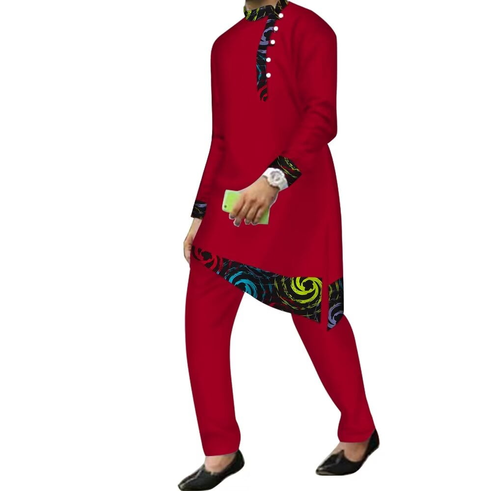 BAZINRICHE African Clothes for Men 2pcs Set Big and Tall Long Sleeve ...