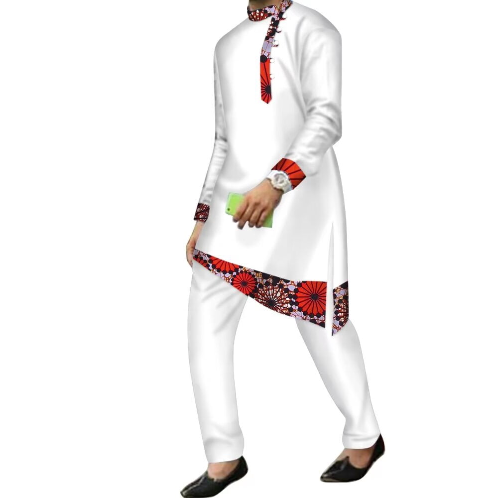 BAZINRICHE African Clothes for Men 2pcs Set Big and Tall Long Sleeve ...