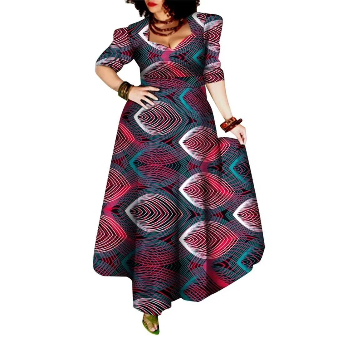 BAZINRICHE African Dresses for Women Cotton Elegant Party Ankara Robe ...