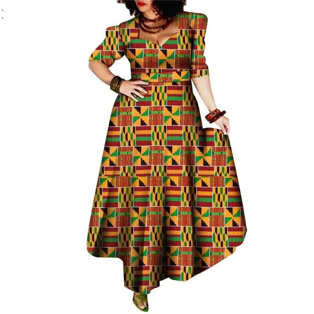 BAZINRICHE African Dresses for Women Cotton Elegant Party Ankara Robe ...