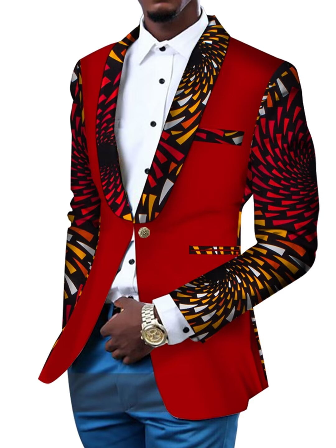 BAZINRICHE African Print Men's Jacket Blazer Wedding Banquet Fit ...