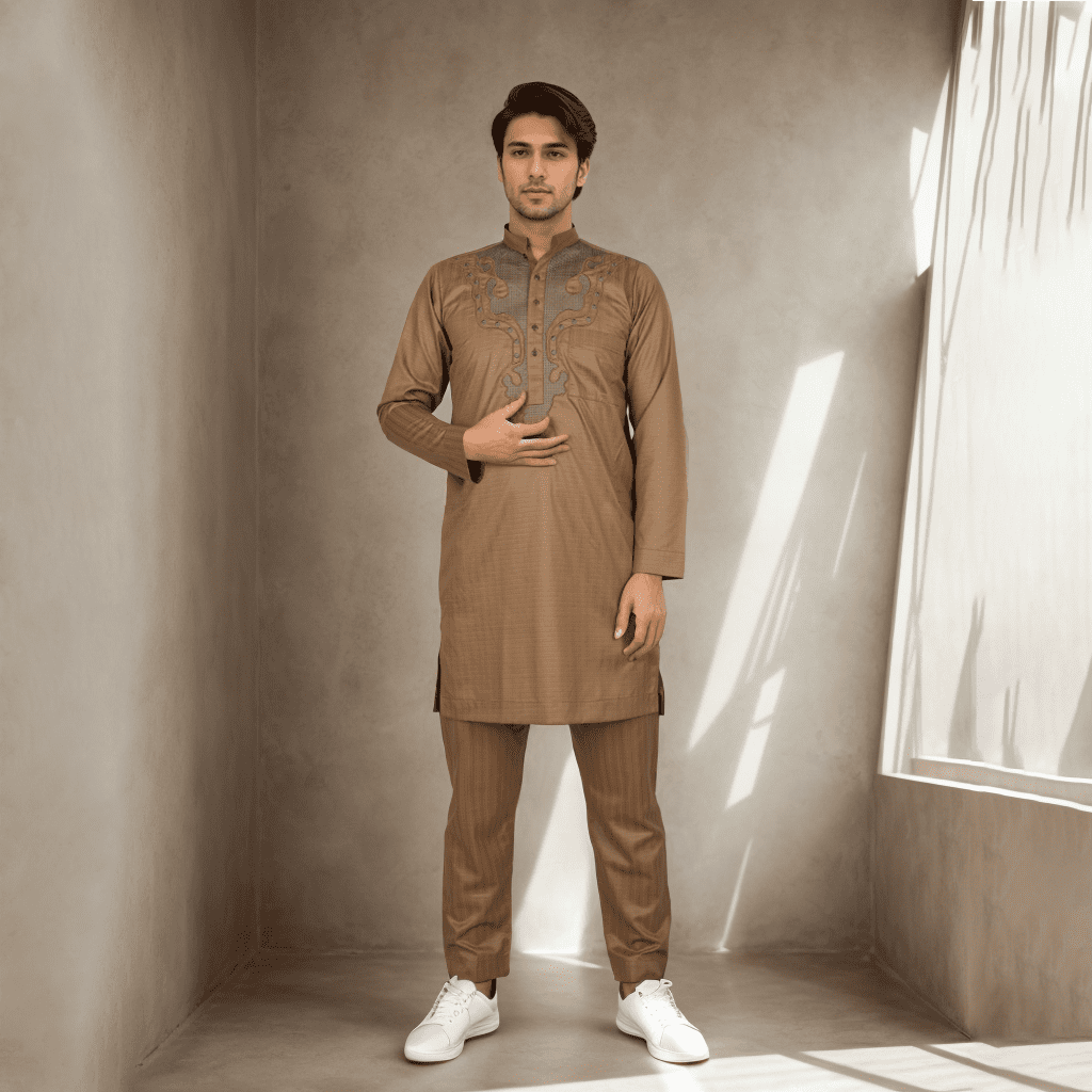 BAZINRICHE Arab Big and Tall African Men's Long Sleeve Thobe Tops Pants ...