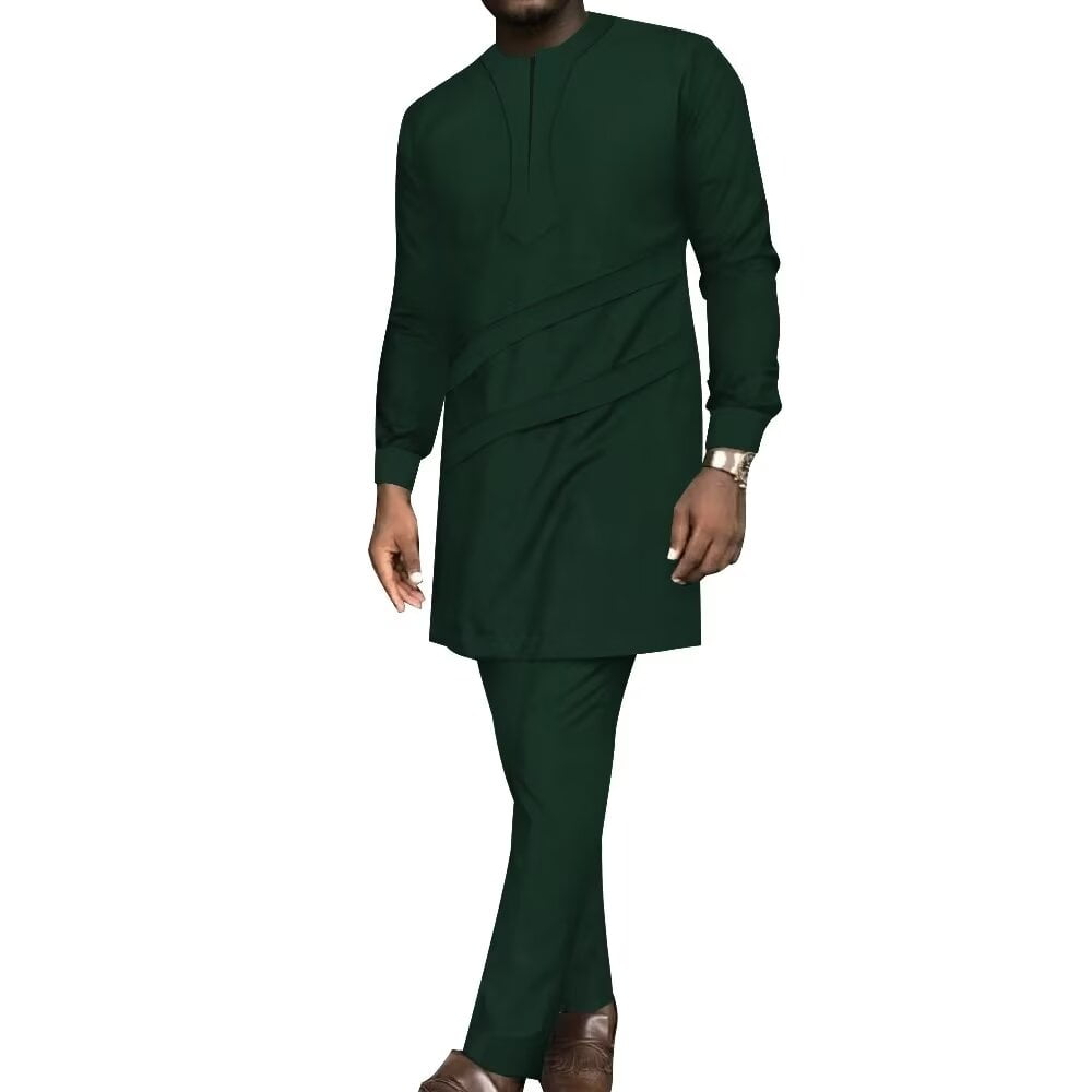 BAZINRICHE Long Sleeve African Shirts and Pants African Mens Clothes ...