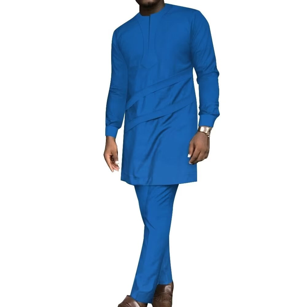 BAZINRICHE Long Sleeve African Shirts and Pants African Mens Clothes ...