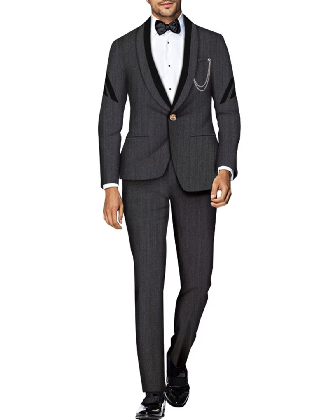 BAZINRICHE Male Slim Fit Fancy Blazers Jacket Wedding Banquet Business ...