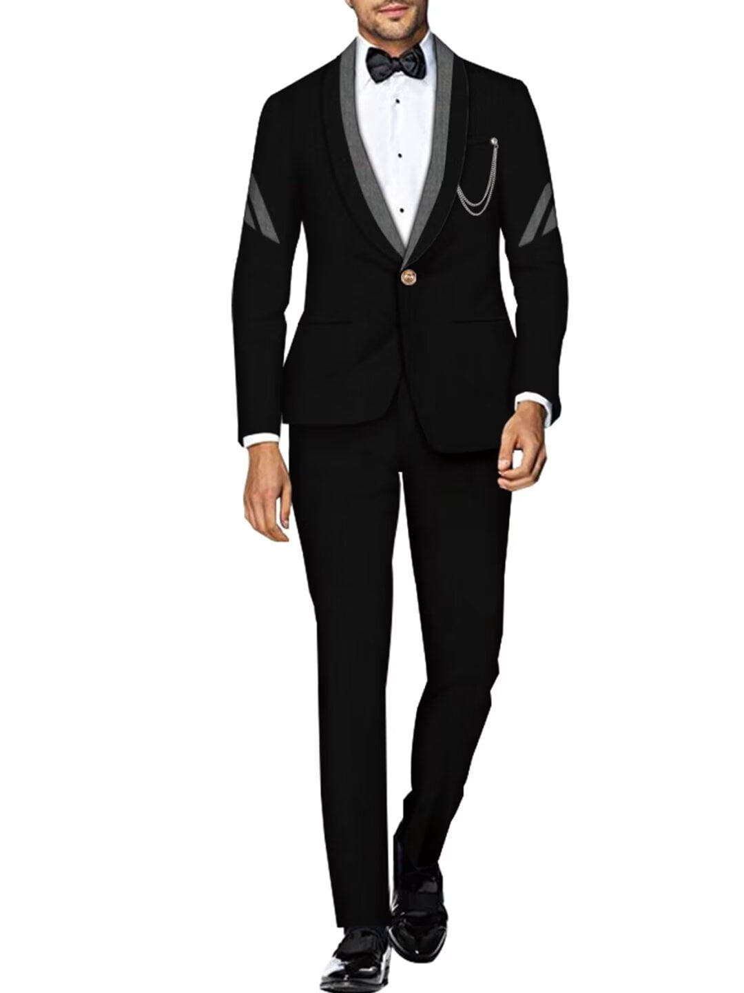 BAZINRICHE Male Slim Fit Fancy Blazers Jacket Wedding Banquet Business ...
