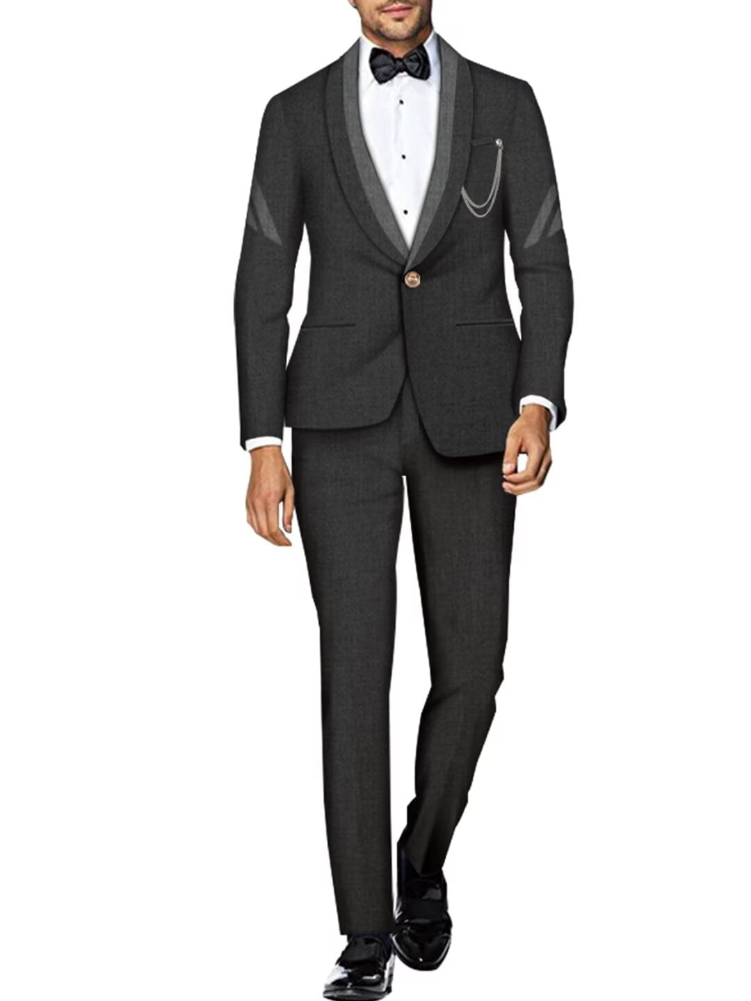 BAZINRICHE Male Slim Fit Fancy Blazers Jacket Wedding Banquet Business ...