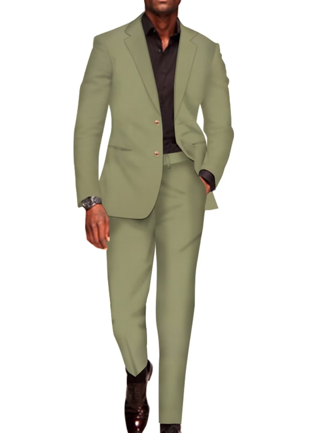 BAZINRICHE Men Jacket Blazer Pants Suits set Wedding Banquet Fit Causal ...