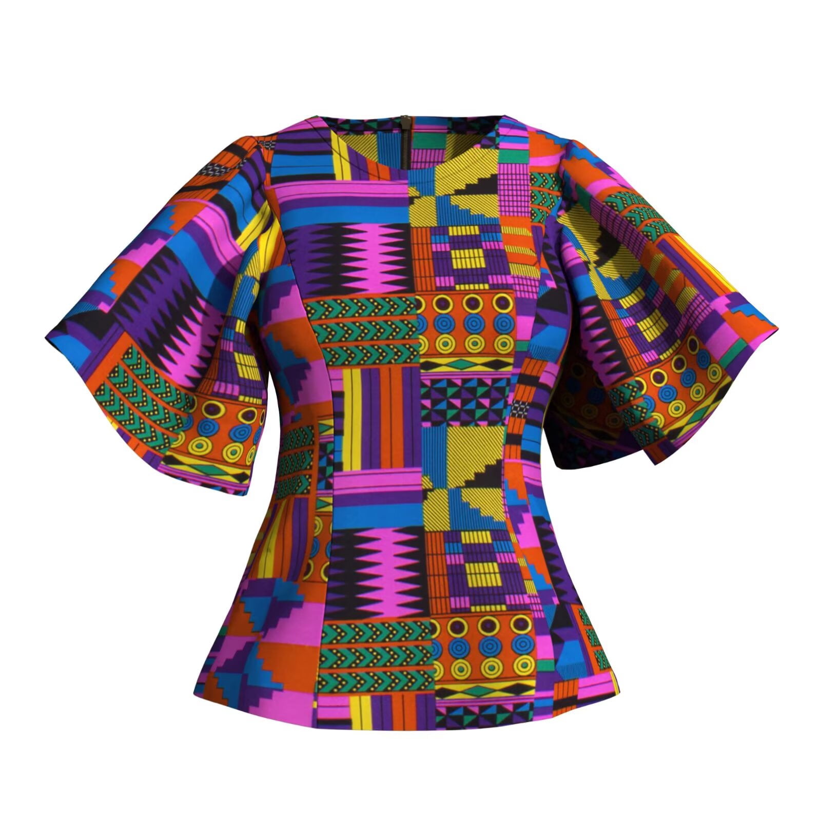 BAZINRICHE Women Kente Ankara Print Blouse African Loose Tunic Tops ...