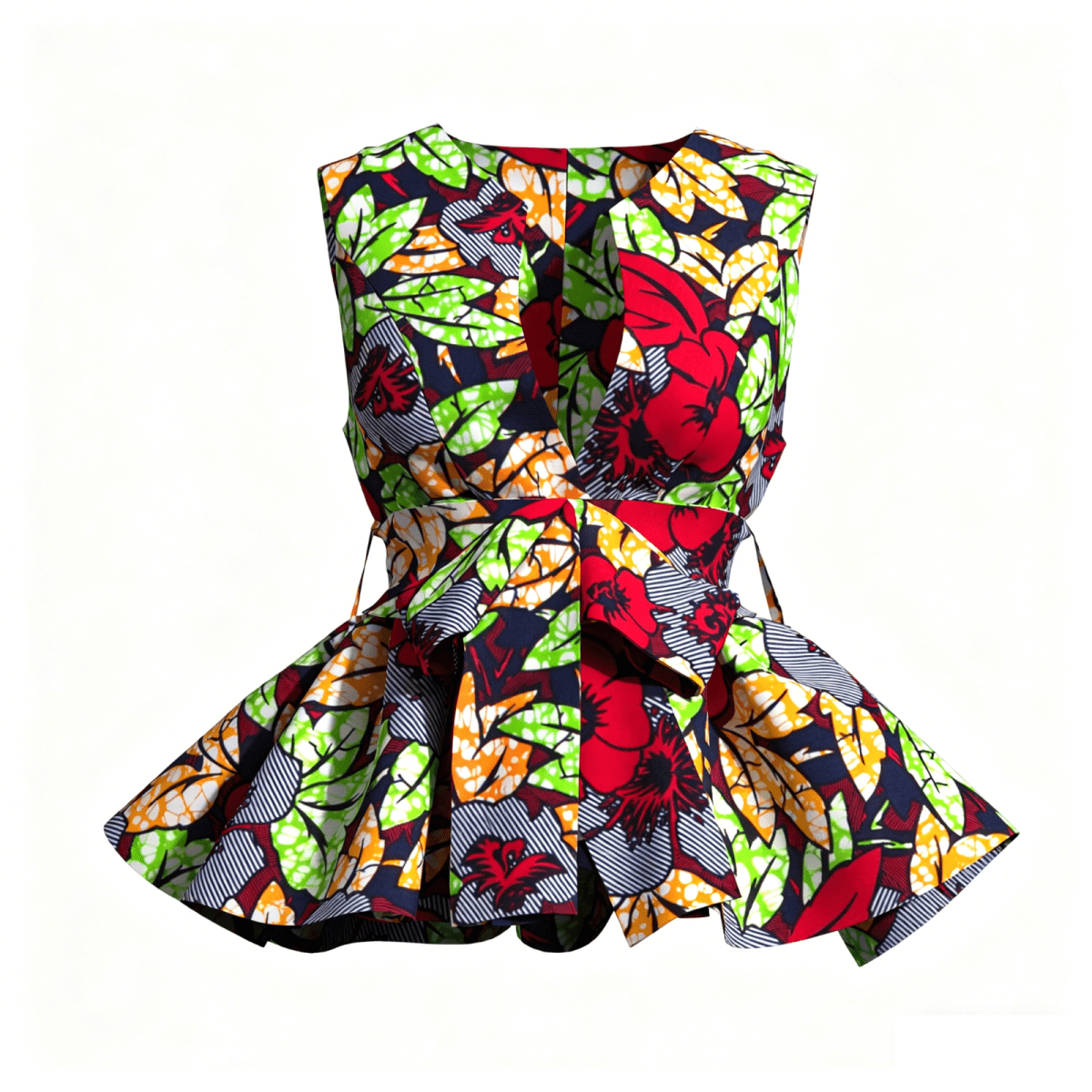 BAZINRICHE Women's African Traditional V Neck Sleeveless Tops Ankara ...