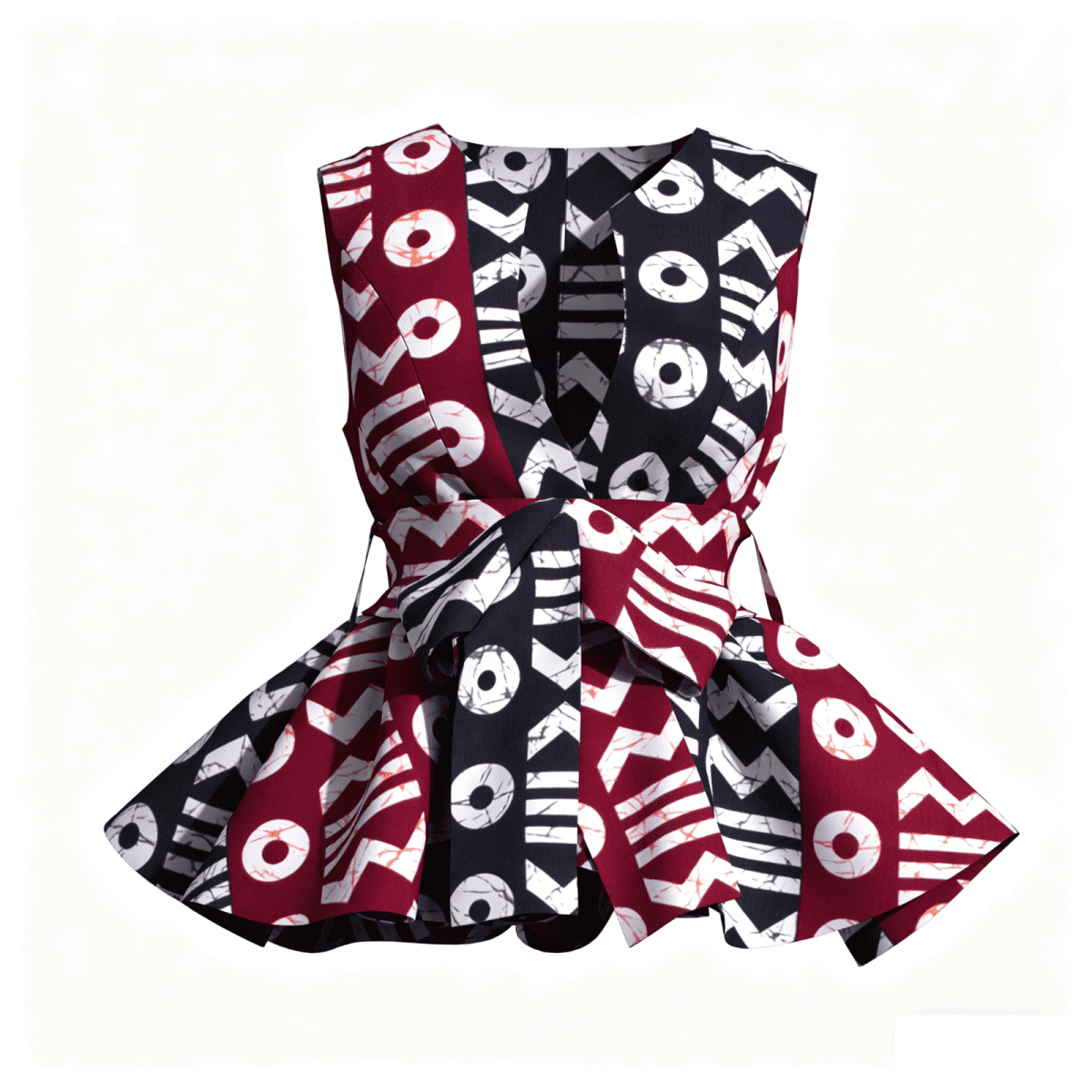 BAZINRICHE Women's African Traditional V Neck Sleeveless Tops Ankara ...