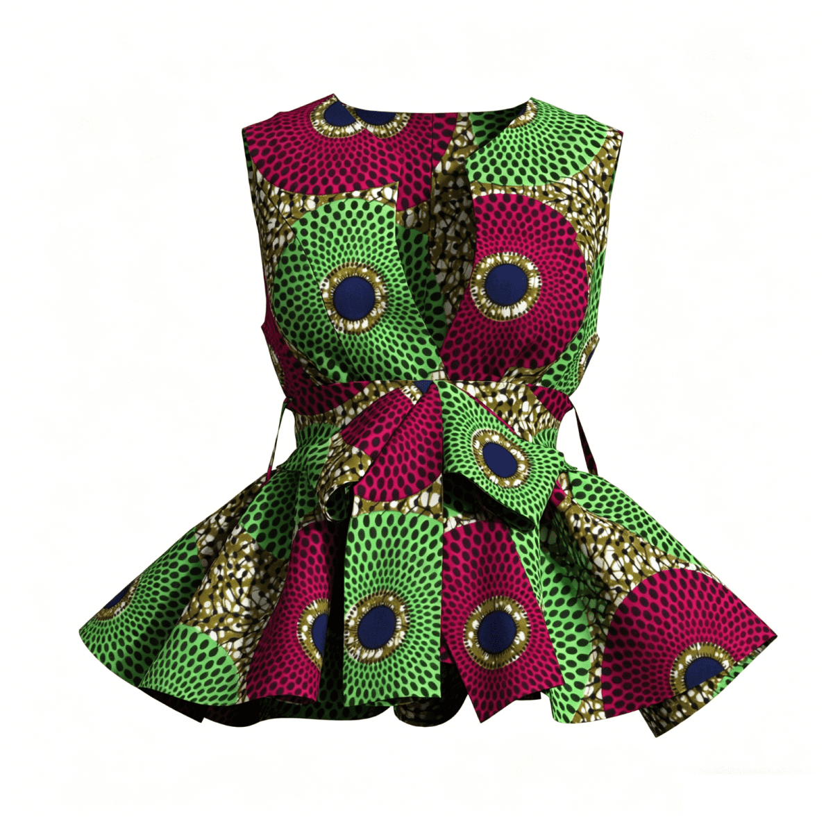 BAZINRICHE Women's African Traditional V Neck Sleeveless Tops Ankara ...