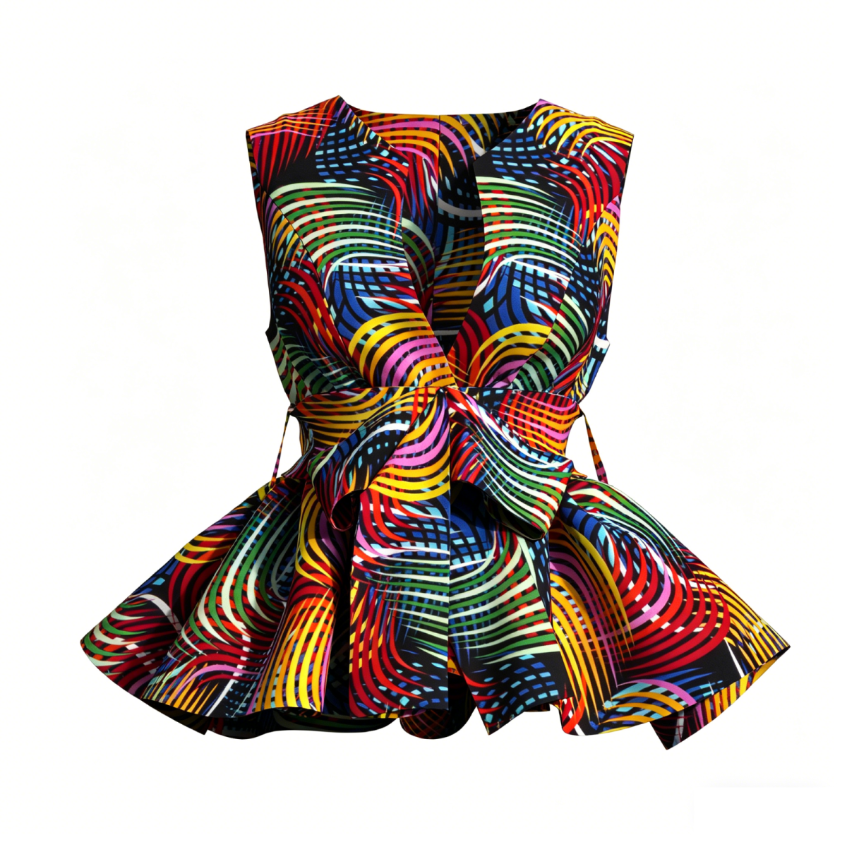 BAZINRICHE Women's African Traditional V Neck Sleeveless Tops Ankara ...