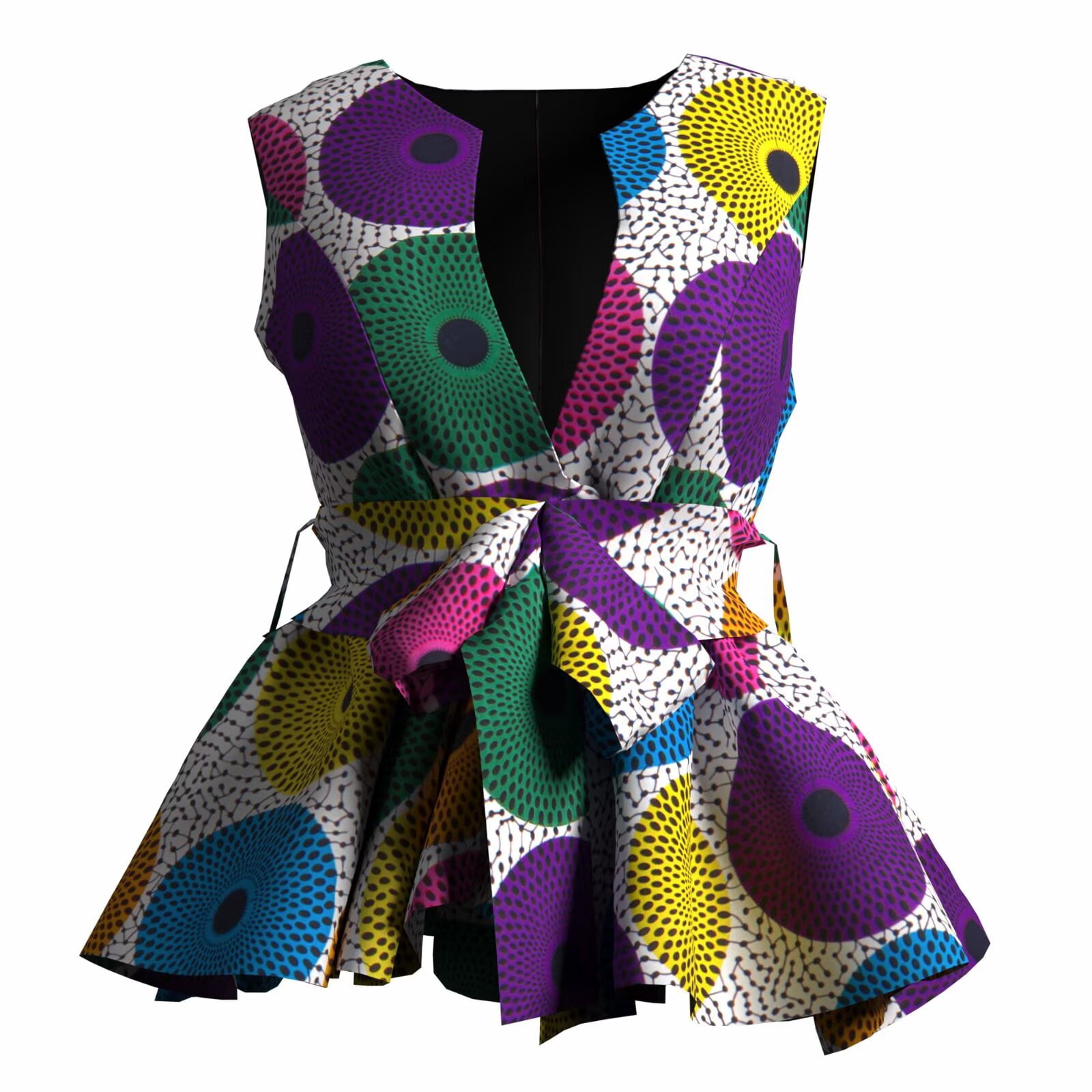 BAZINRICHE Women's African Traditional V Neck Sleeveless Tops Ankara ...