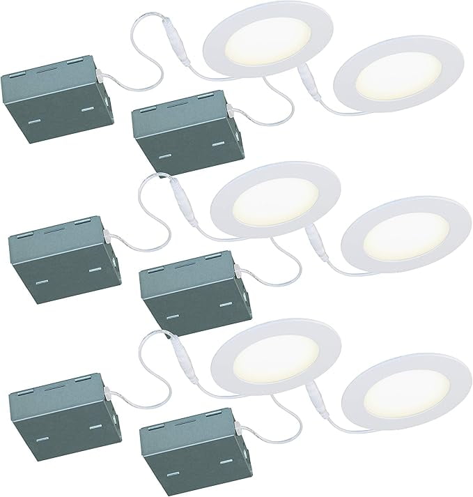 BAZZ STAK 4 ¼ in White Integrated LED recessed fixture 4000k (6 pack ...