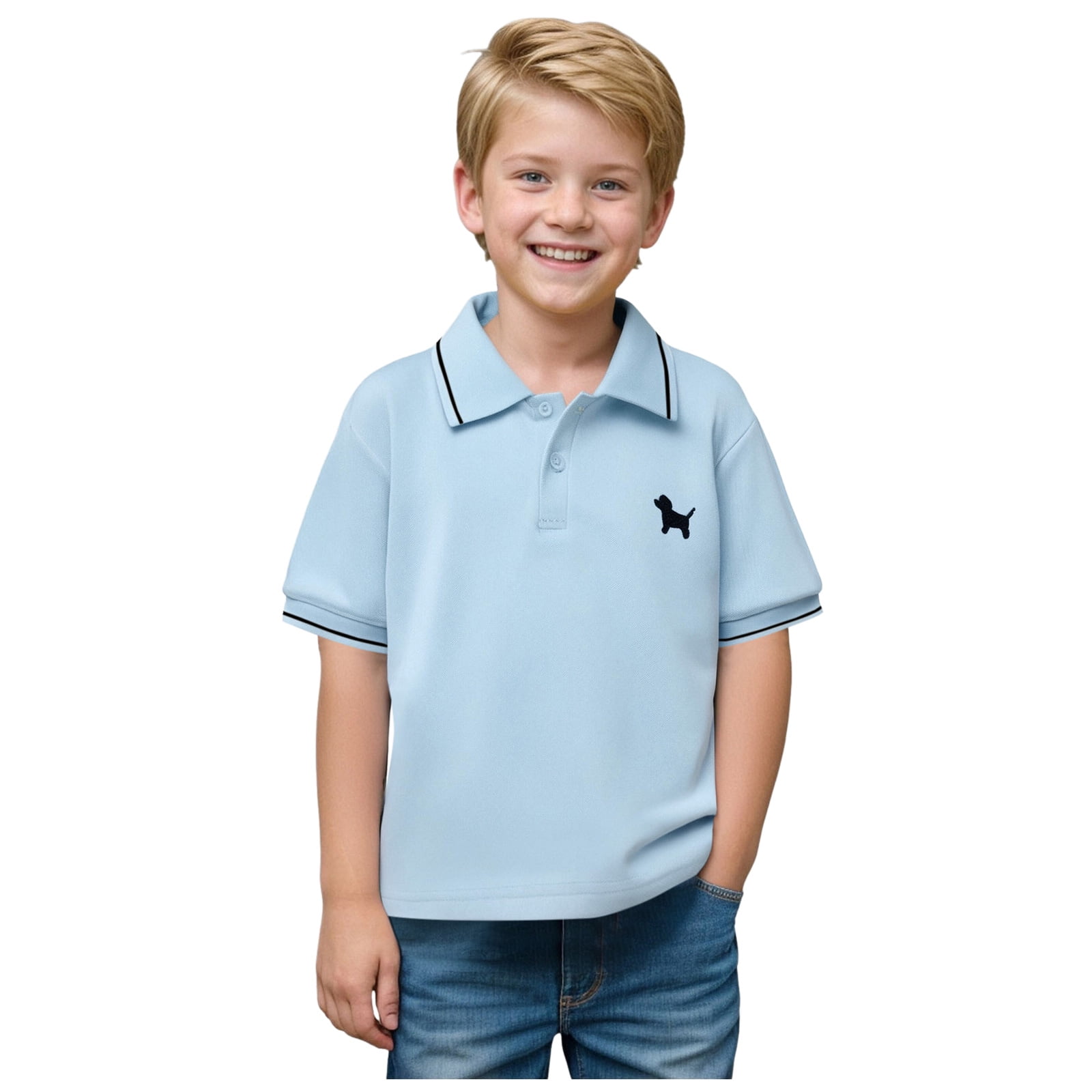 BAnala Boys Polo Shirt, Boys Girls Cotton Collared Shirts Kids School ...