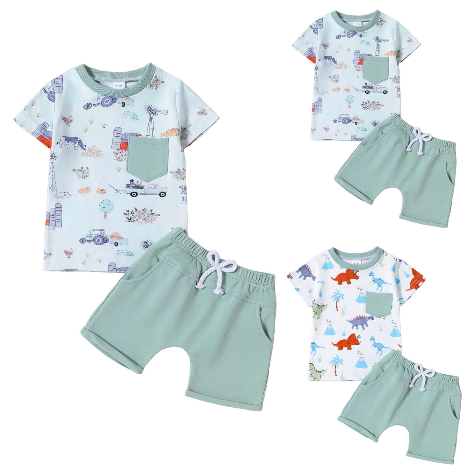 BAnala Toddler Boy Clothes Kids Summer Cotton Outfits Shirt Short Sets ...