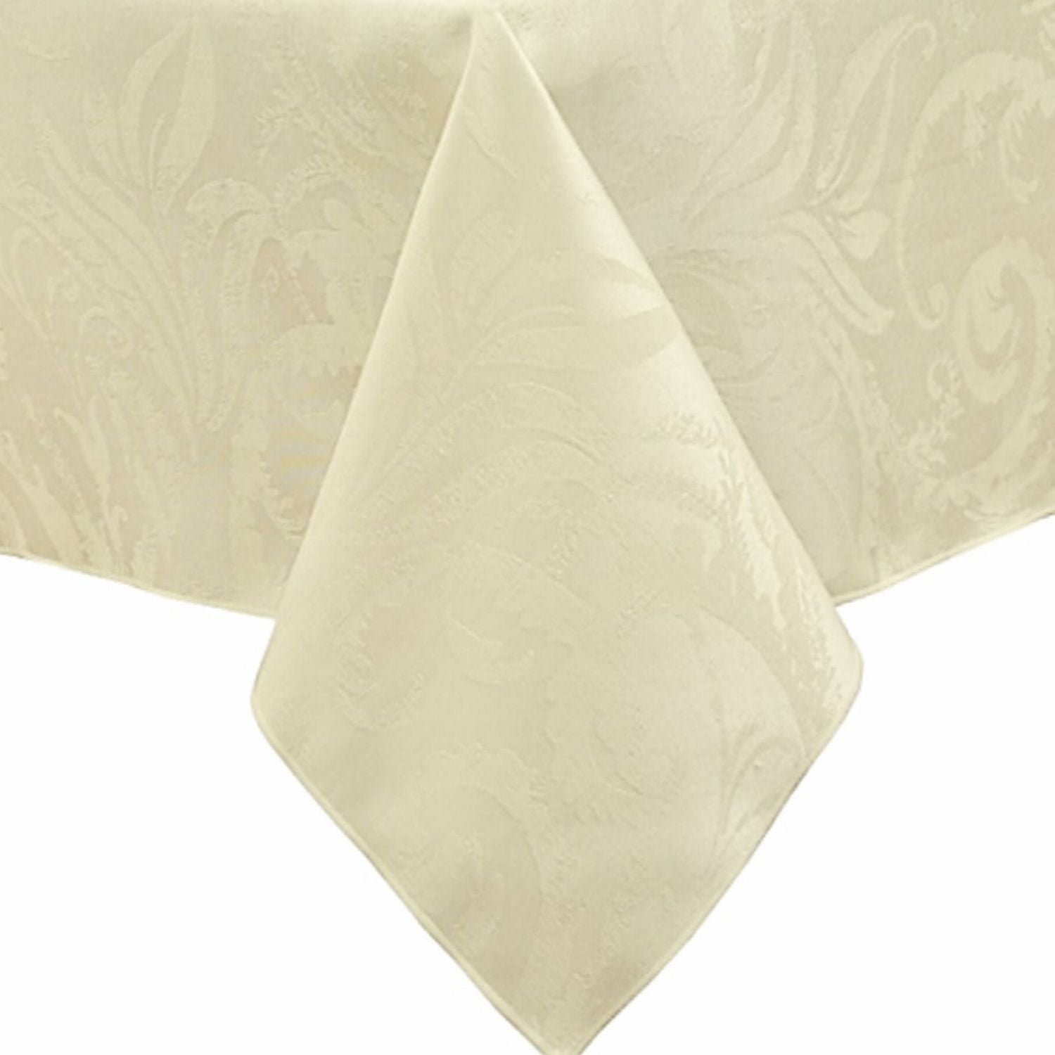 BB&B Autumn Scroll Creamy Ivory Damask Fabric Tablecloth Table Cloth ...