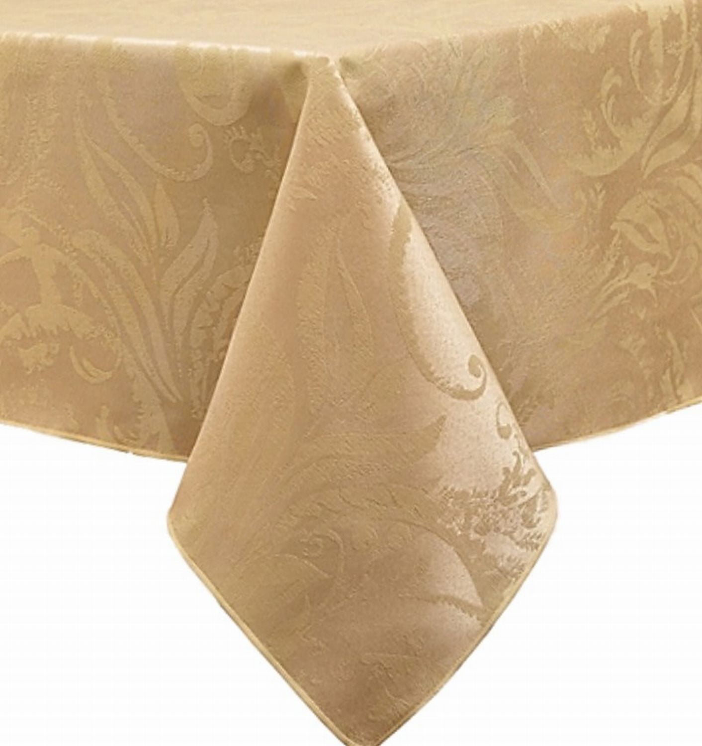 BB&B Autumn Scroll Gold Damask Fabric Tablecloth Table Cloth 60x144 Ob ...